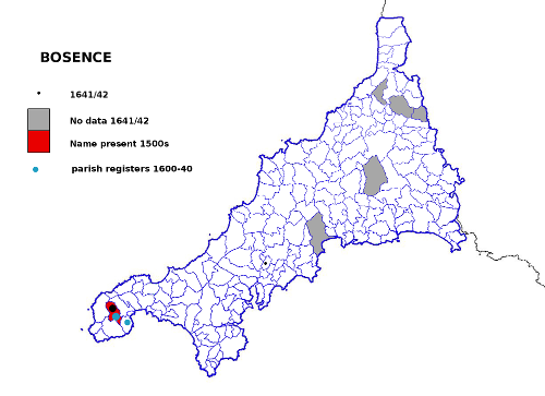 More Cornish surnames from places: Bosence, Buckthought and Carbines ...