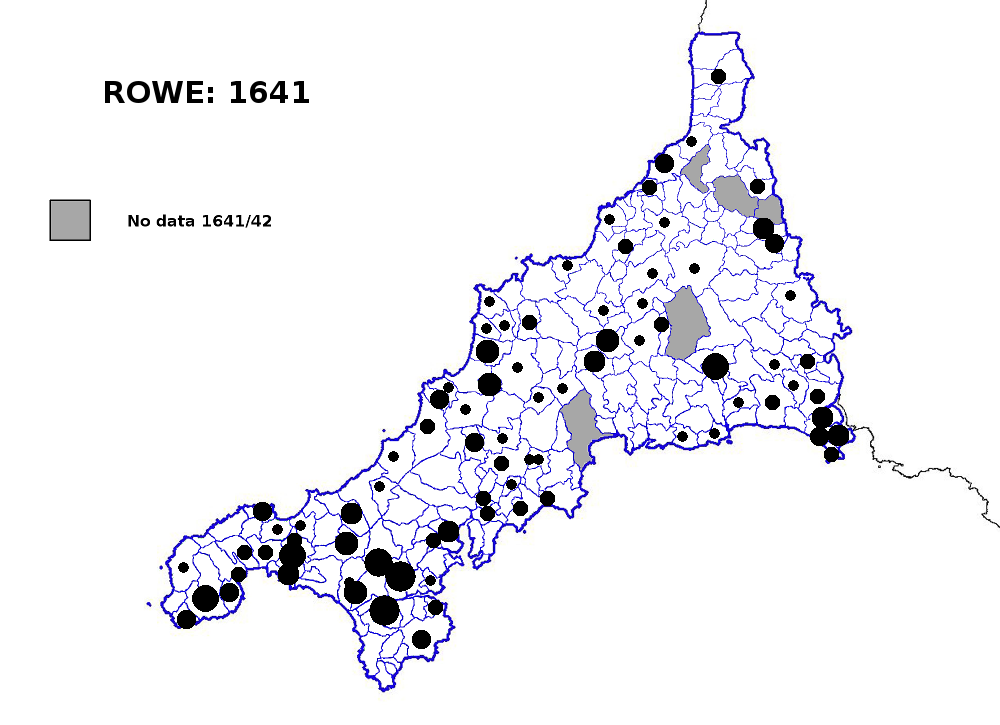 Maps for the surnames Rowe and Worden – Cornish studies resources