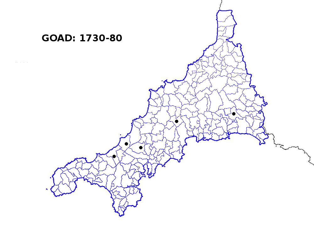 Maps for the surnames Goad and Gribble – Cornish studies resources