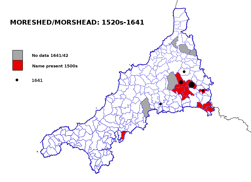 Maps for the surnames Morshead and Symons – Cornish studies resources